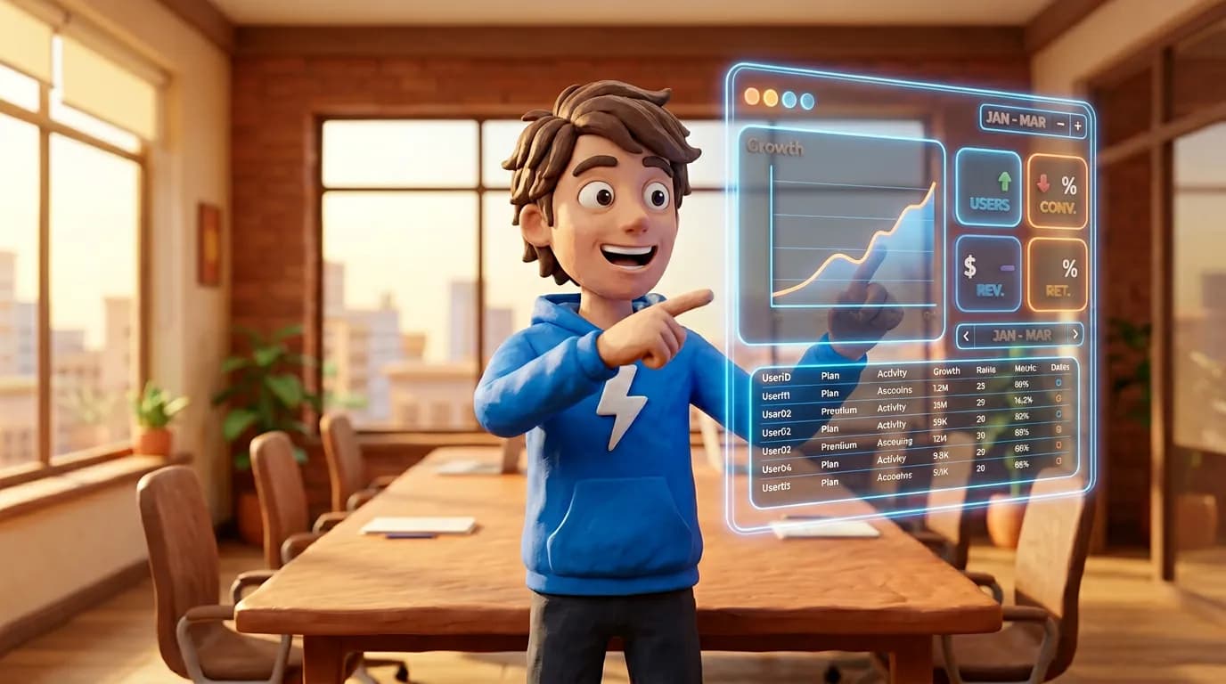 A custom business dashboard built in Blink — all your key metrics in one place, live-updating from your database