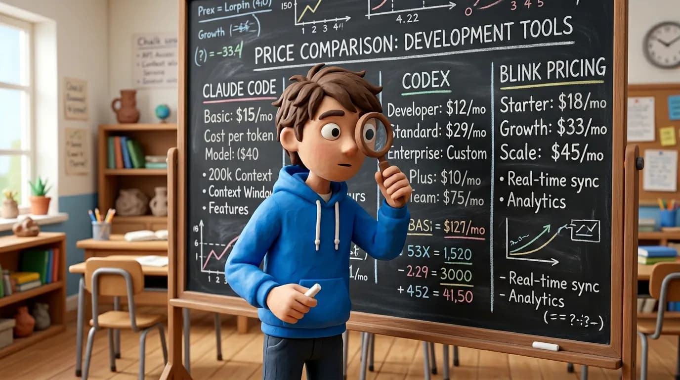 Claude Code vs Codex vs Blink pricing comparison