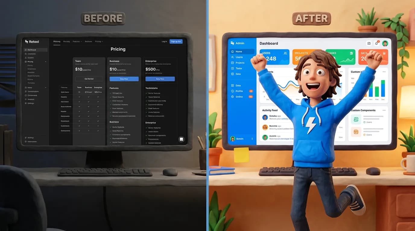 Custom-built admin panel vs $10-50/user/month Retool pricing