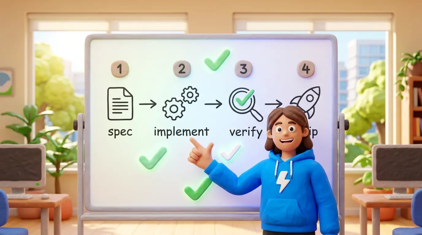 The spec-first workflow: write what you want before AI touches code, then verify until PASS