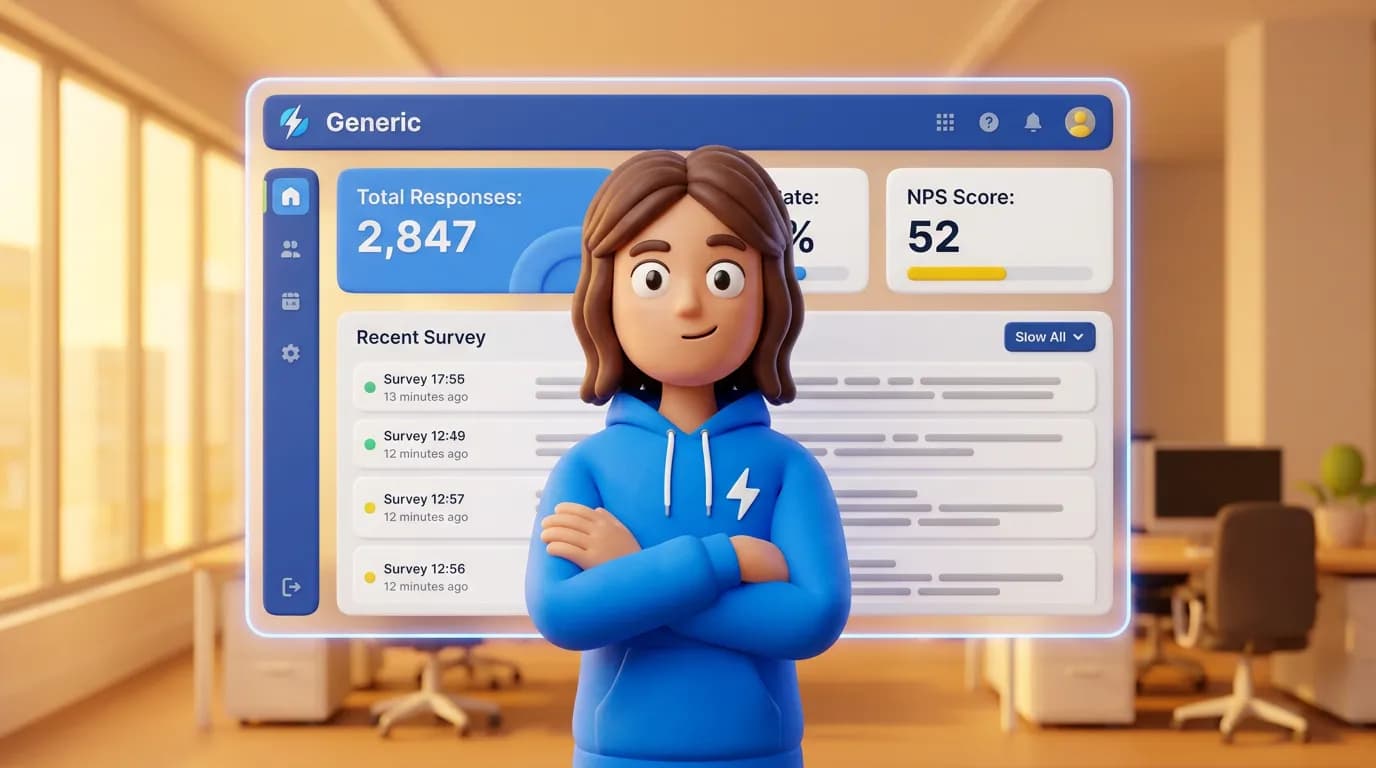 Custom survey tool dashboard — all your data, no per-response fees, fully branded with your own logo and colors