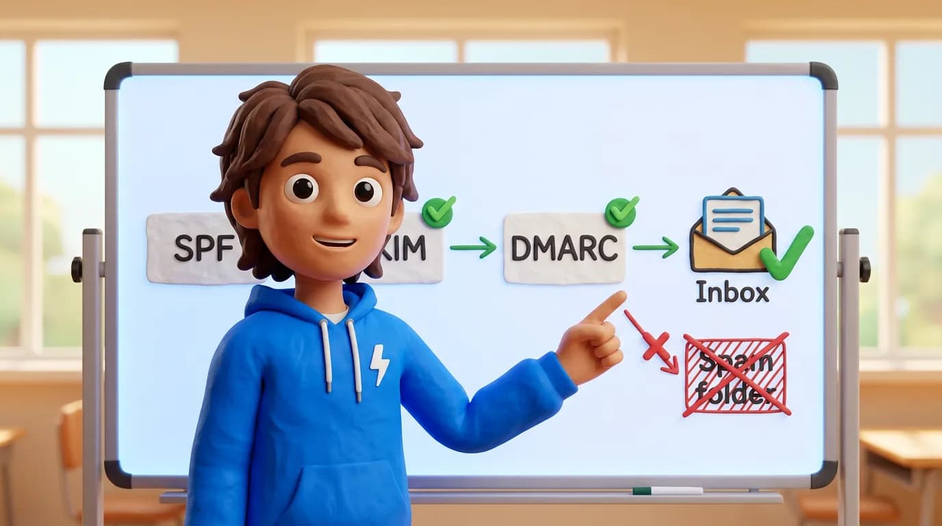 Email deliverability isn't optional — SPF, DKIM, and DMARC are the three DNS records that keep your newsletter out of spam