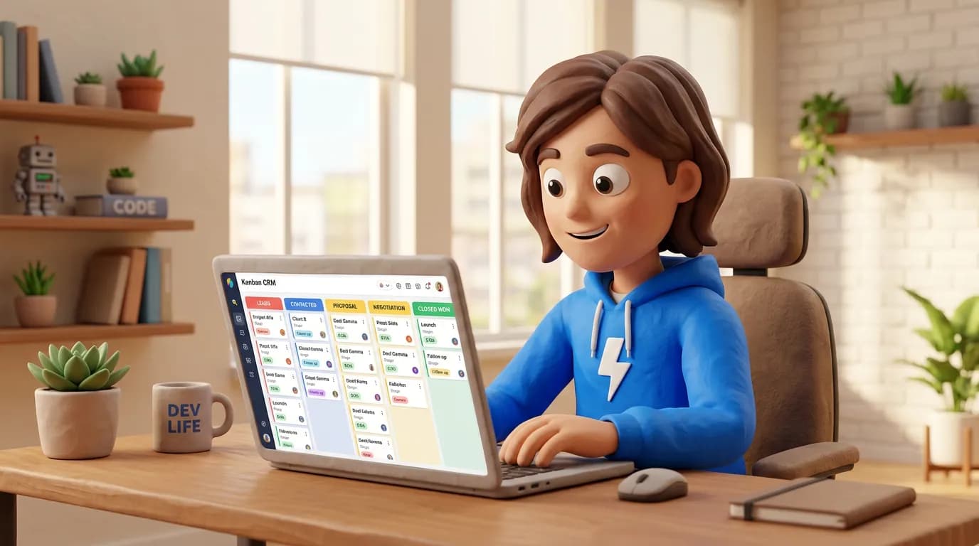 Custom CRM built with Blink — contacts, pipeline, and deal tracking in one place