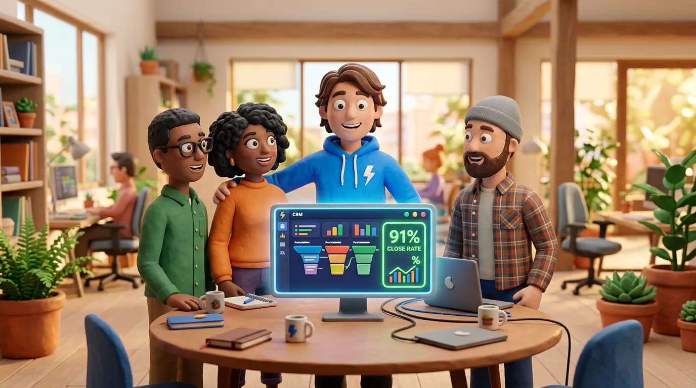 Sales team using custom AI-built CRM — built in one afternoon, owned forever