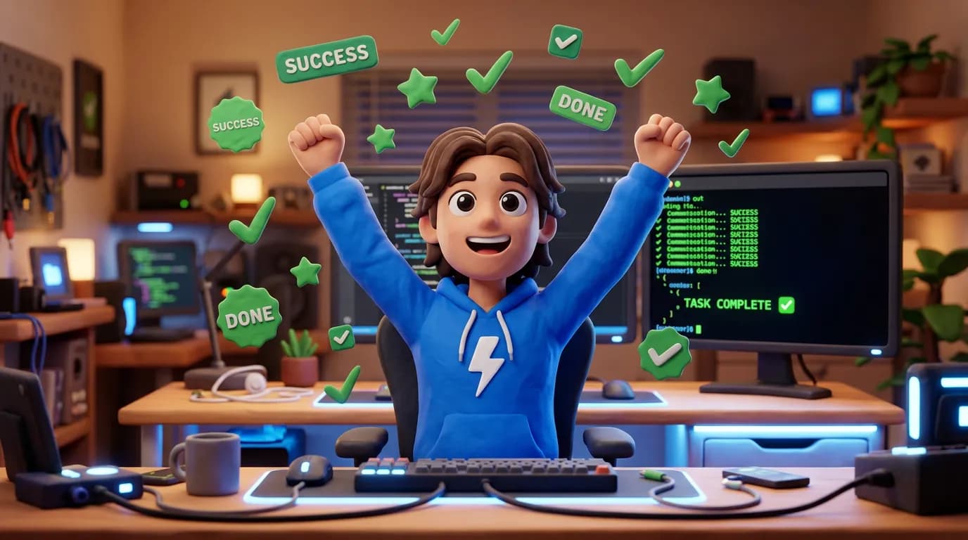 First Claude Code task complete — most developers have it running within their first 30 minutes