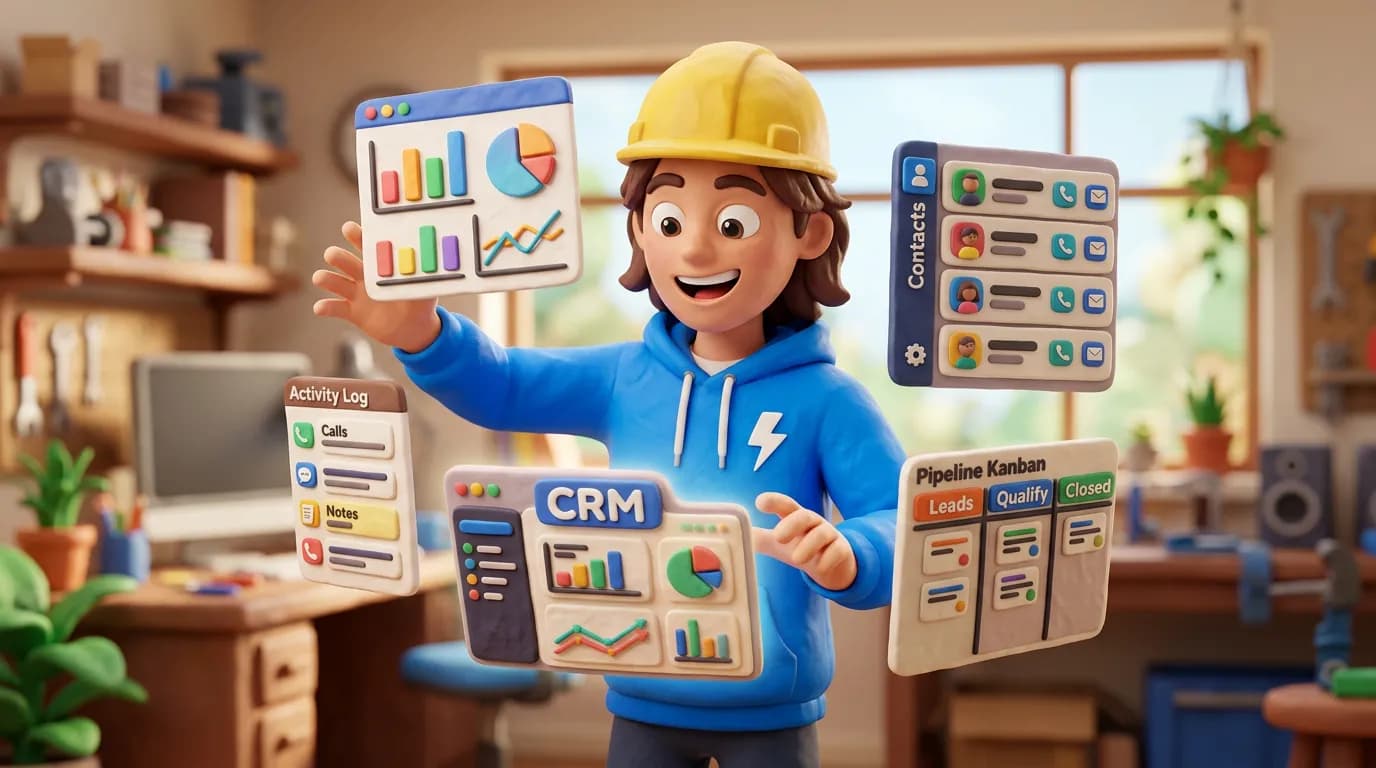 Building a custom CRM with Blink — contacts, pipeline, activities, and dashboard assembling into a full-stack app in one afternoon