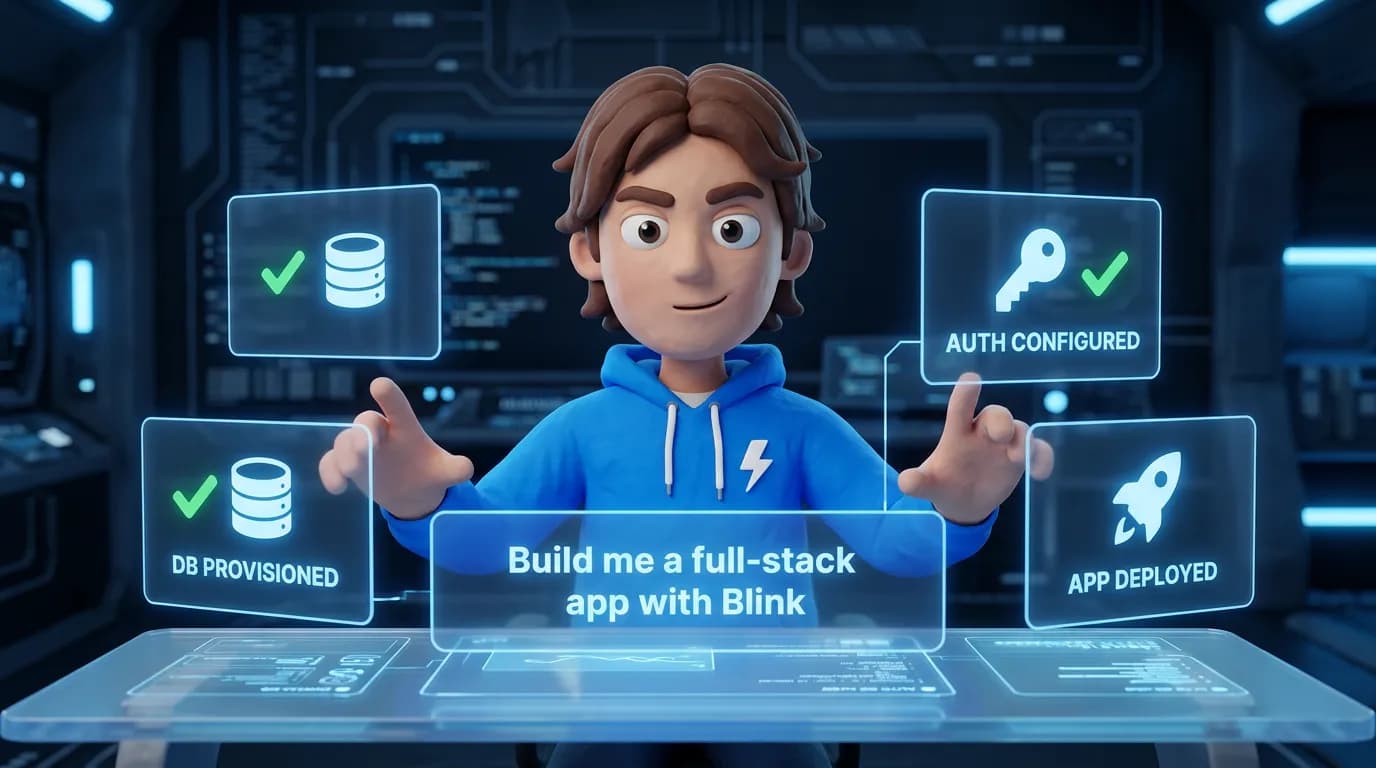 Cursor agent provisioning database, auth, and hosting via Blink's 62 MCP tools