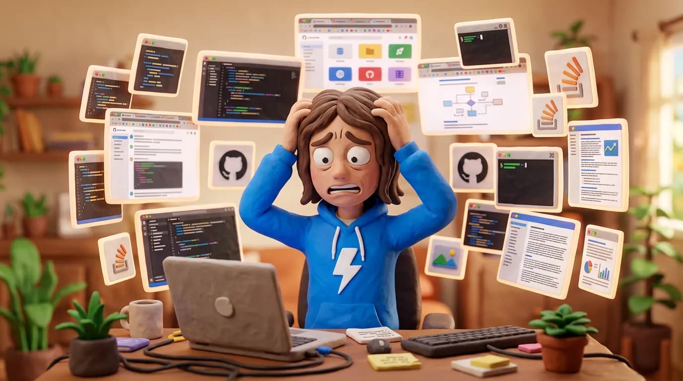 The deployment bottleneck — 5 separate services to wire up before your AI-built app goes live