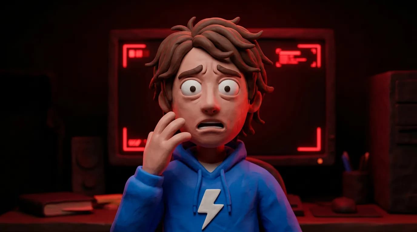 Developer reacting to a vibe coding security breach alert on their monitor