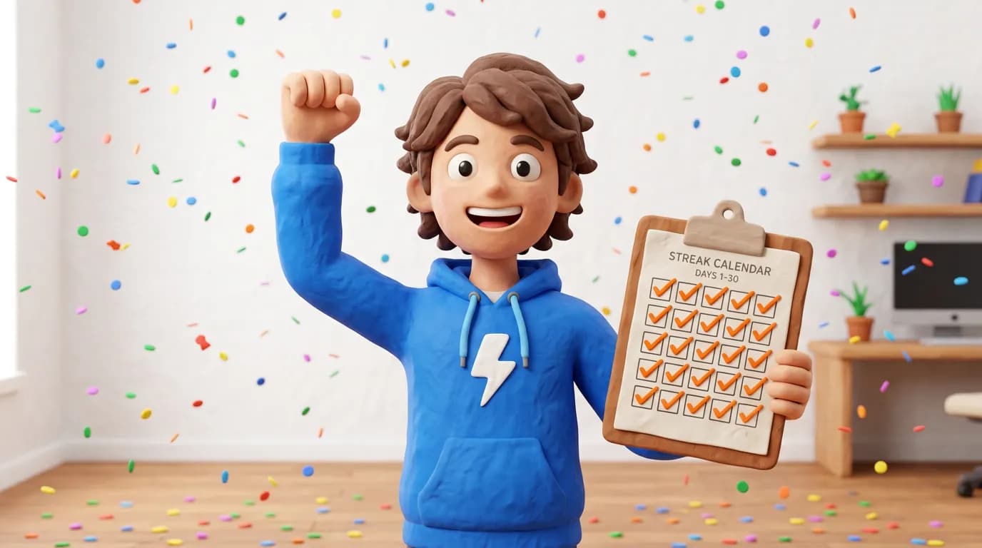 OpenClaw tracking a 30-day habit streak for a user
