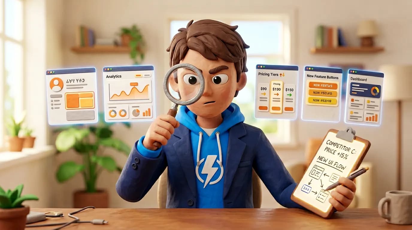 OpenClaw competitor monitoring agent scanning five competitors weekly for pricing changes, new features, and strategic moves