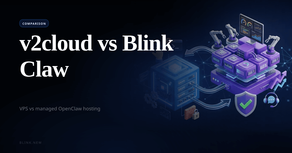 v2cloud vs Blink Claw for OpenClaw: VPS vs Managed (2026)