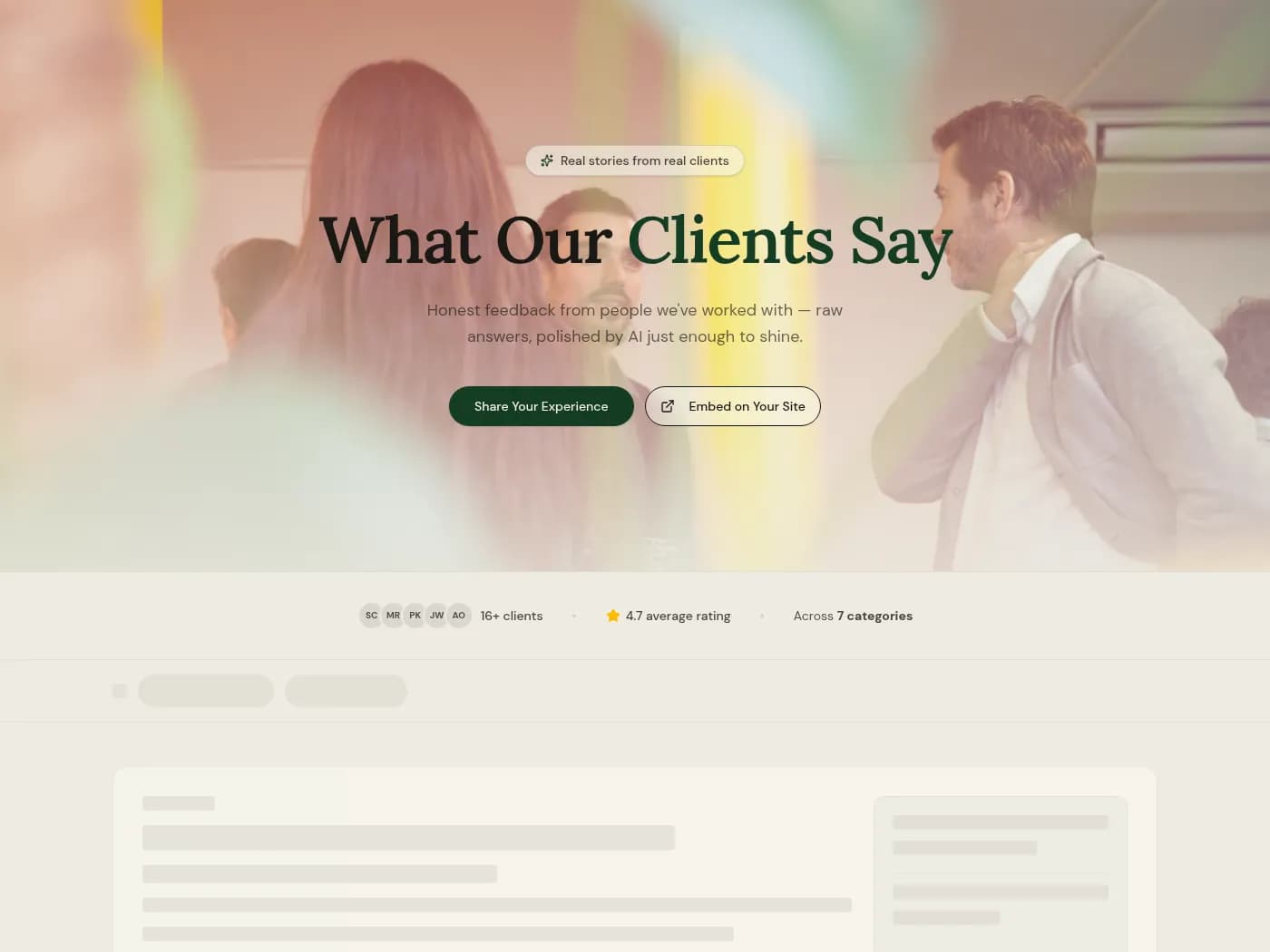 Testimonial AI Wall