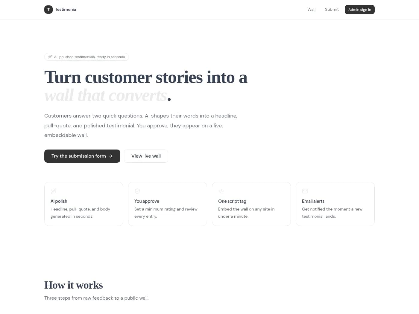 Testimonial AI Wall