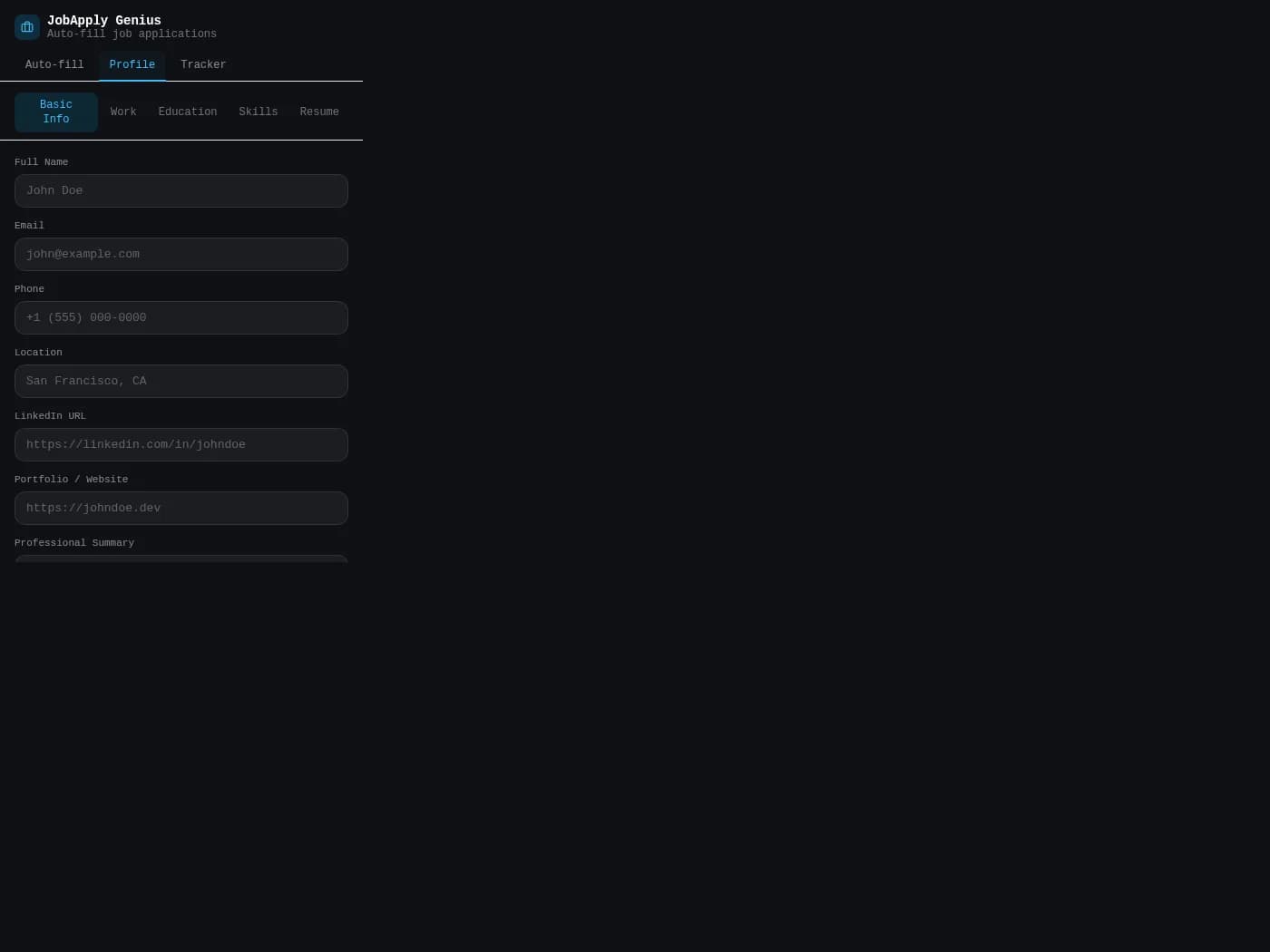 JobApply Genius Extension