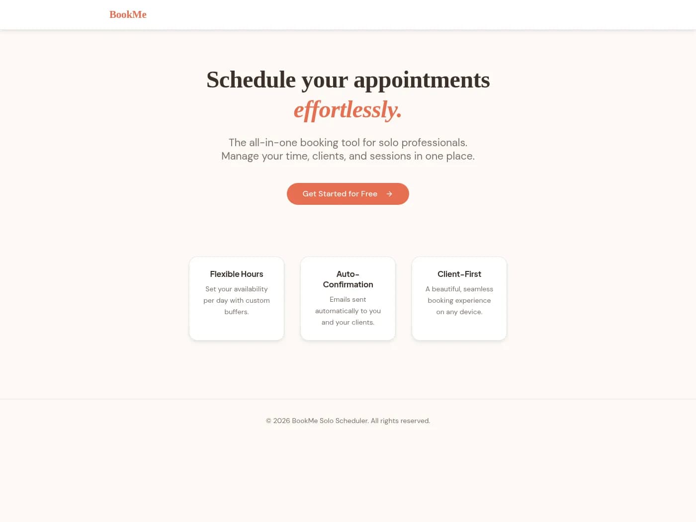 BookMe Solo Scheduler