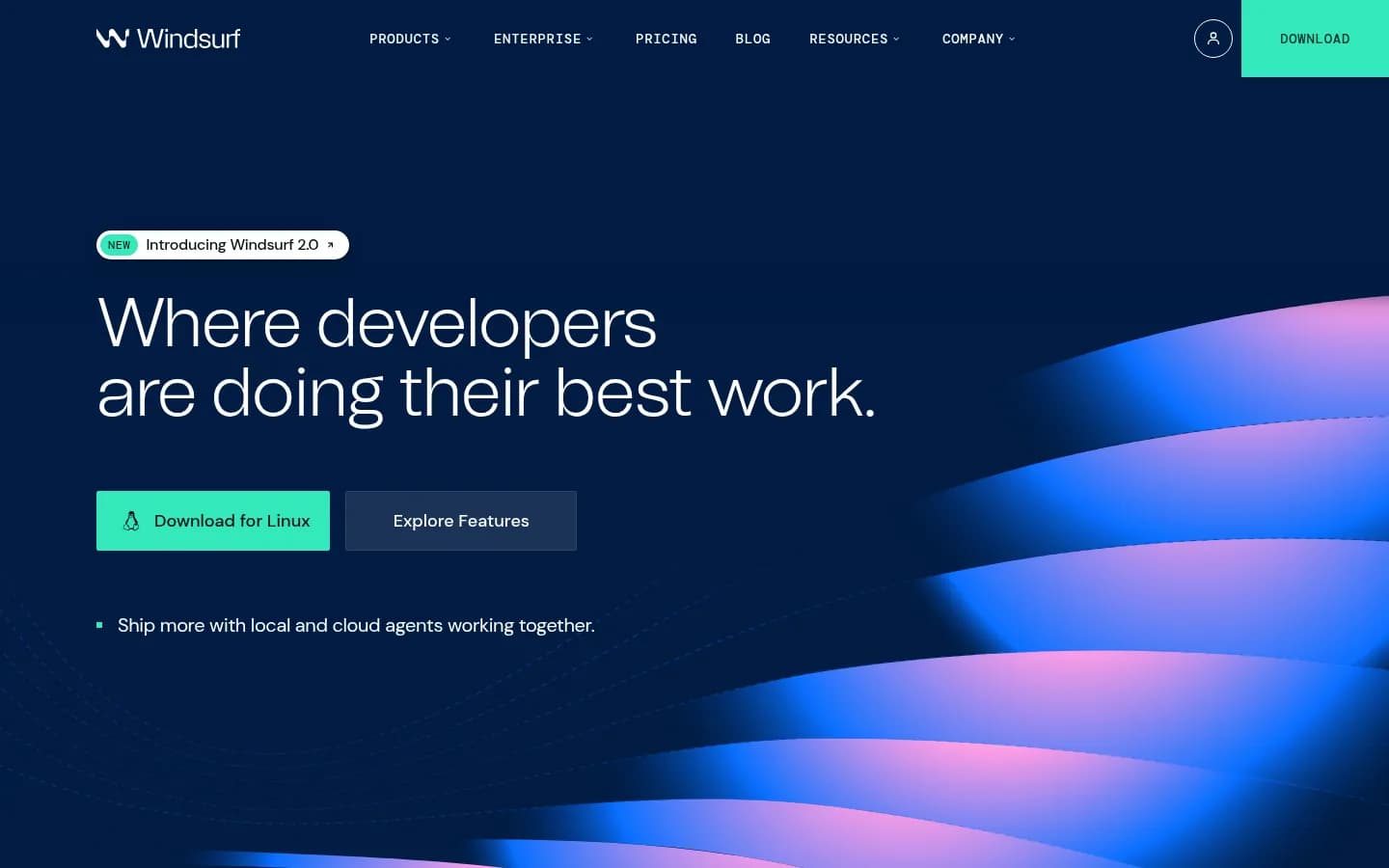 Windsurf homepage — The agentic IDE built to keep you in flow