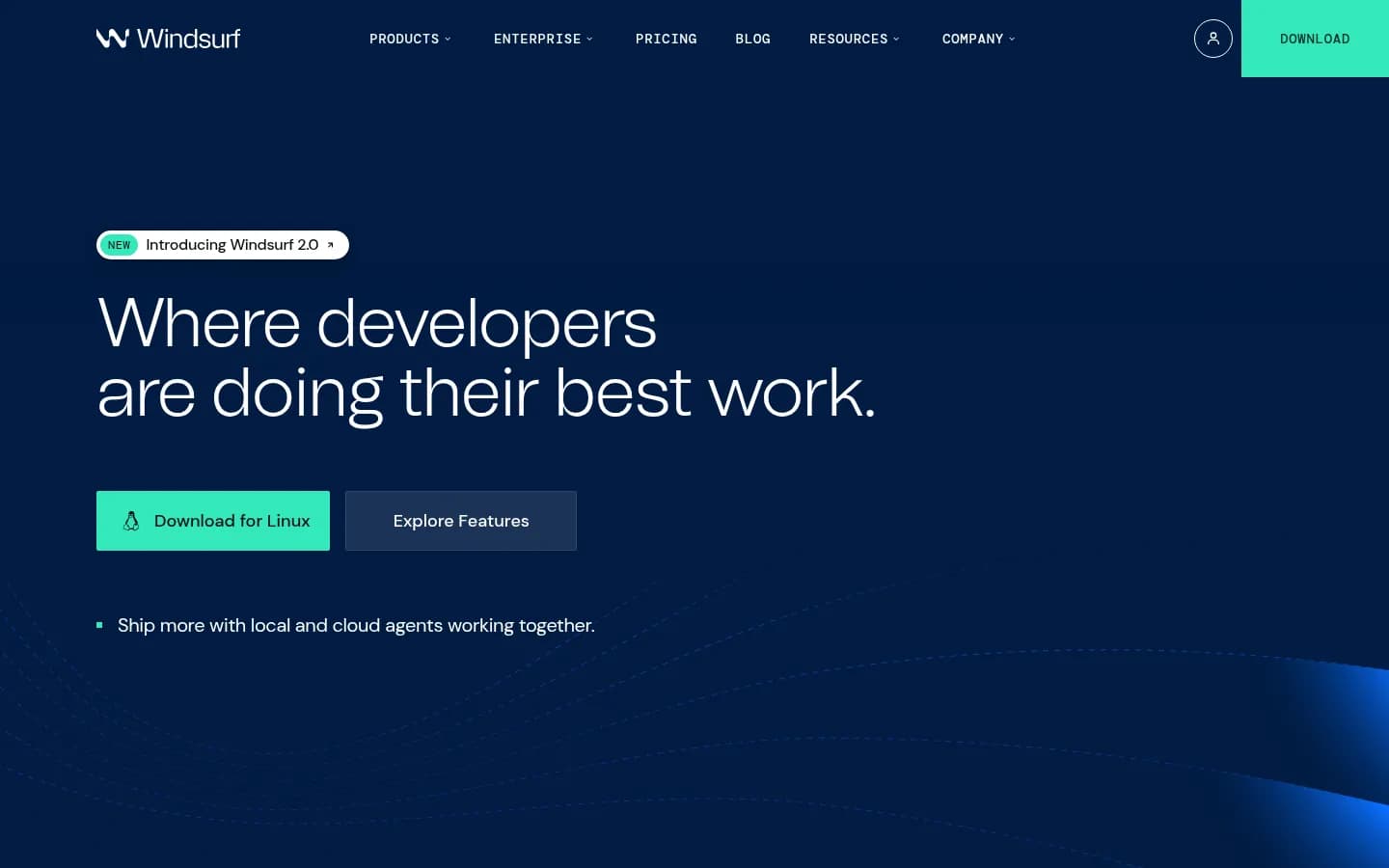 Windsurf landing page — AI code editor by Codeium