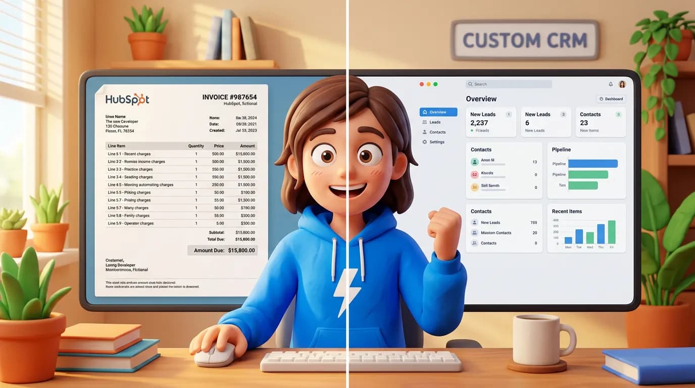 HubSpot cost vs custom CRM cost comparison