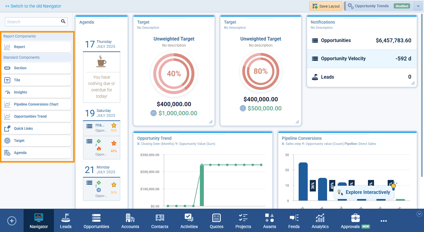 Custom CRM with pipeline view and contact management built with AI