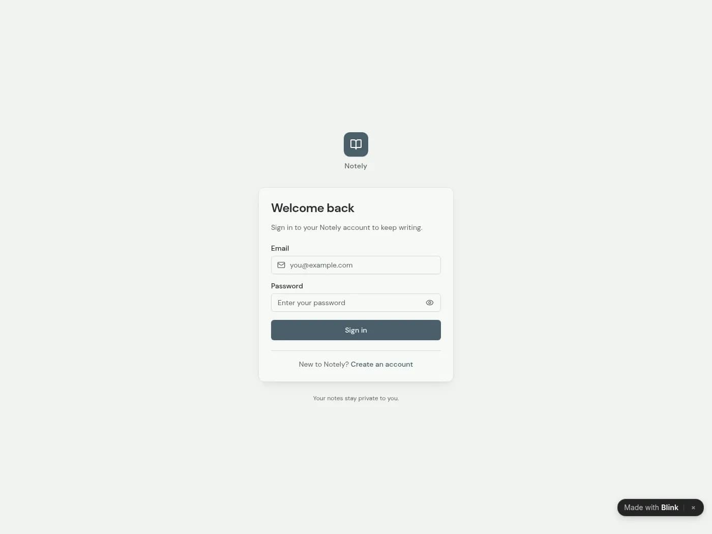 Notely Custom Login