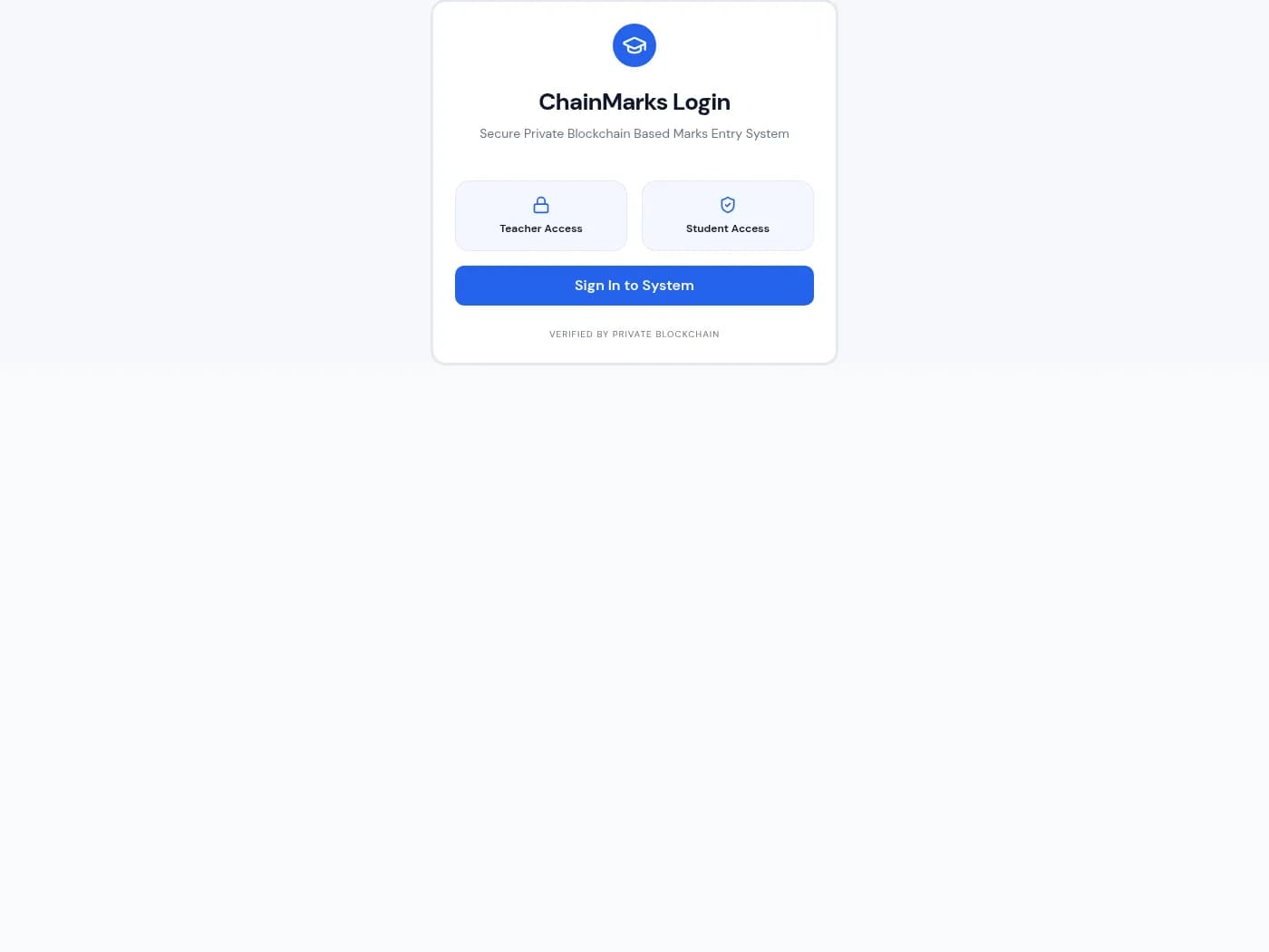 Private Blockchain Marks System