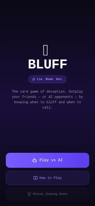 Bluff Card Game