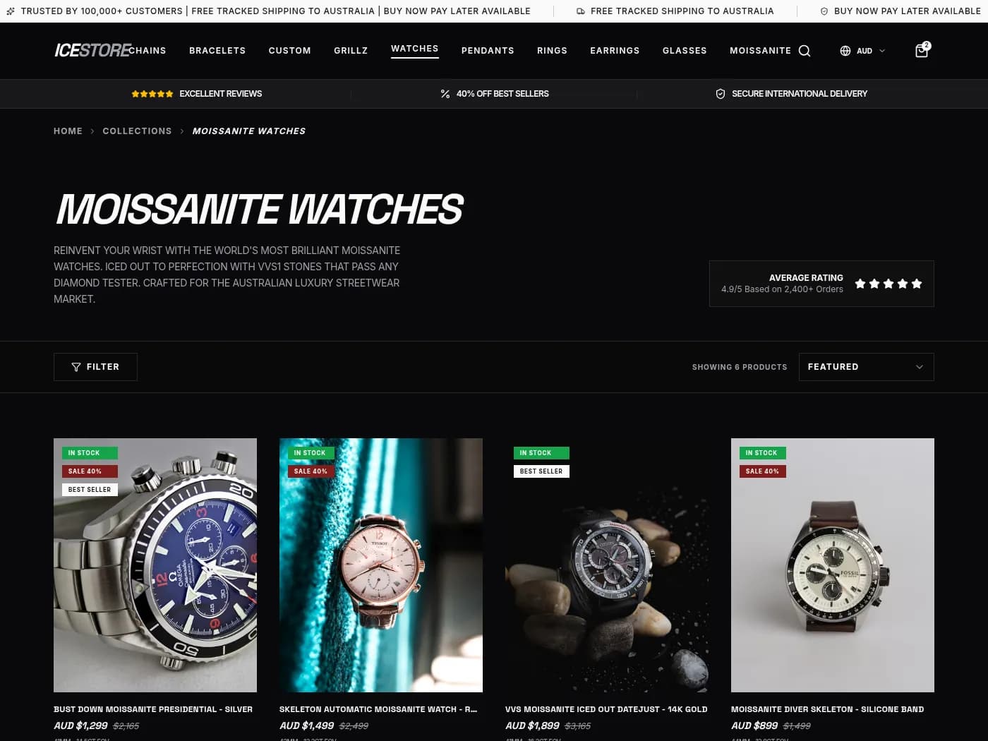 Moissanite Watch Storefront